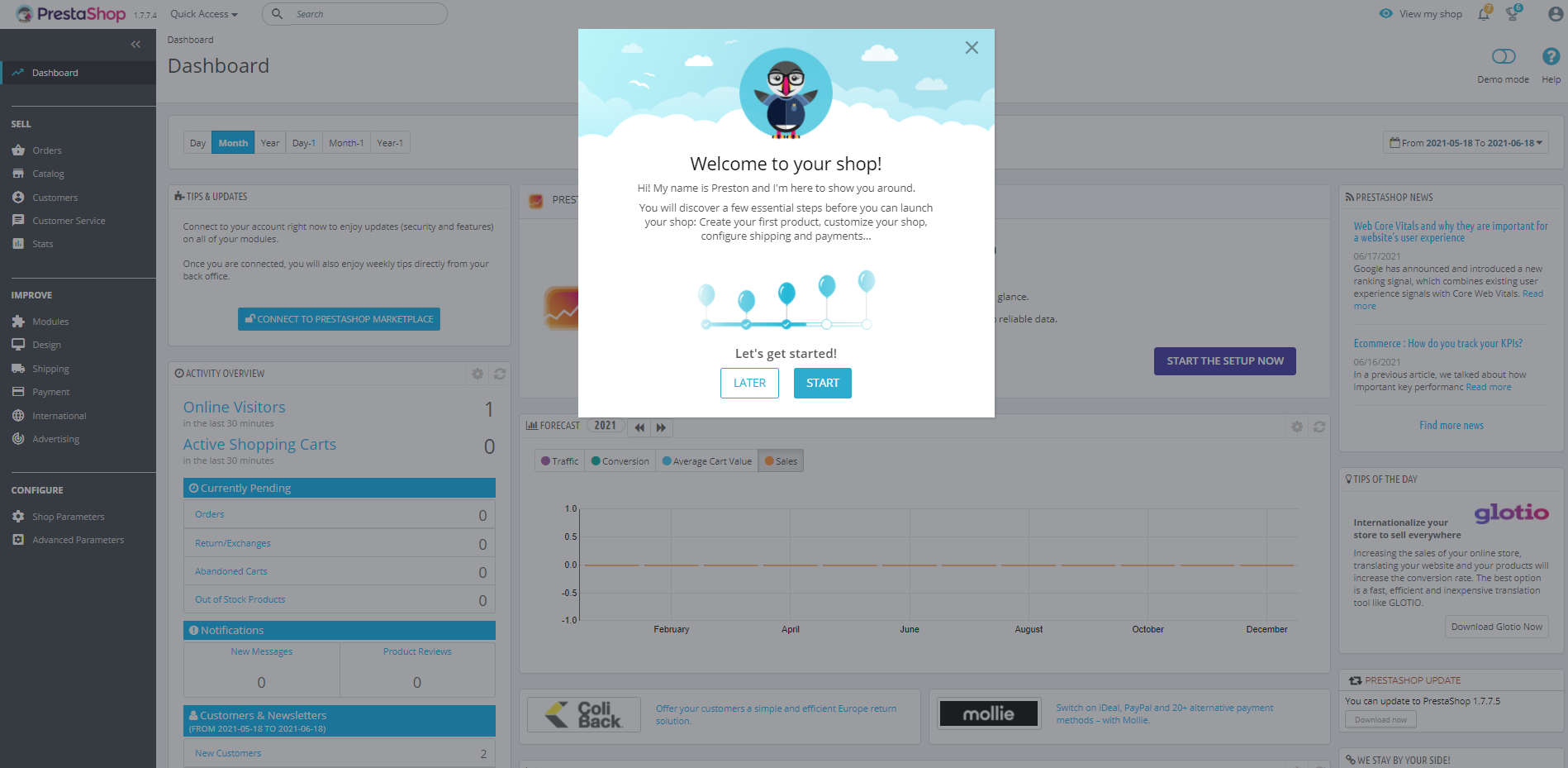 PrestaShop One-Click Installation - Evoxt