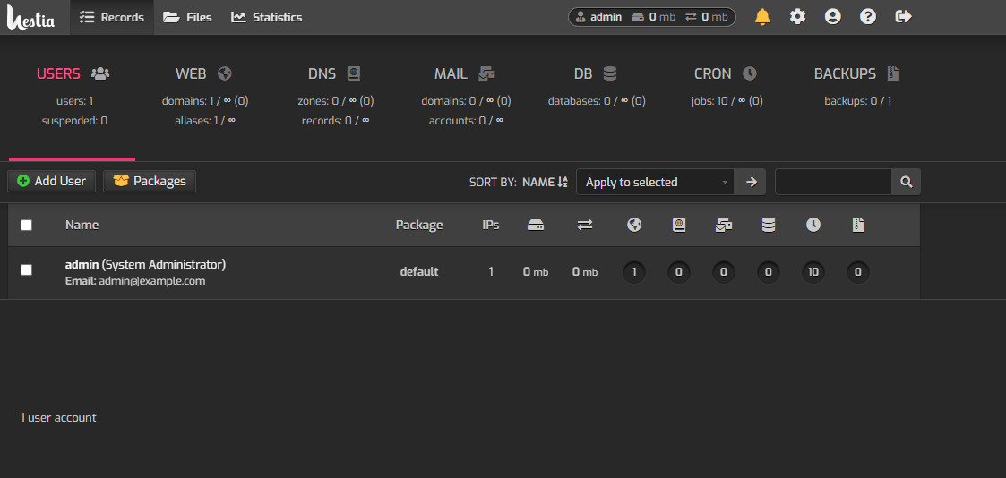 HestiaCP One-Click Installation - Evoxt