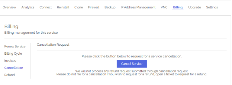 The Cancel function lets you terminate your service. Important: If your service is terminated ...